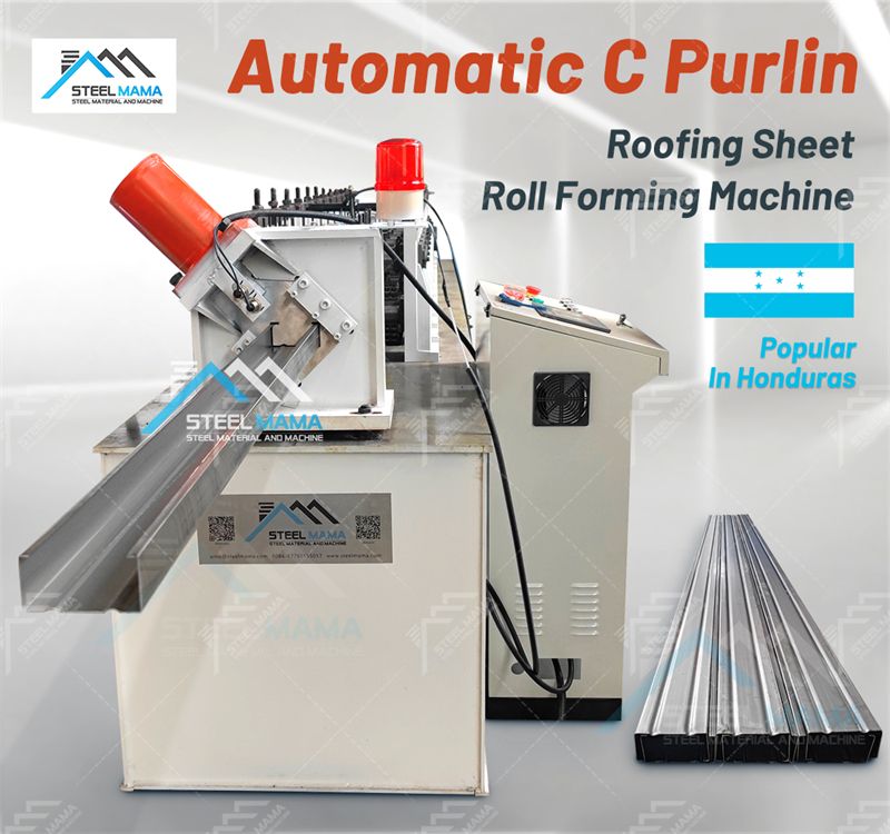 Honduras Popular New Type Full Automatic C Purlin Roll Forming Machine C Channel Steel Profile ...